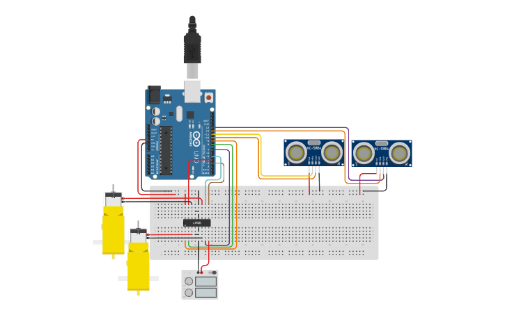 Circuit design DC Motor L293D | Tinkercad