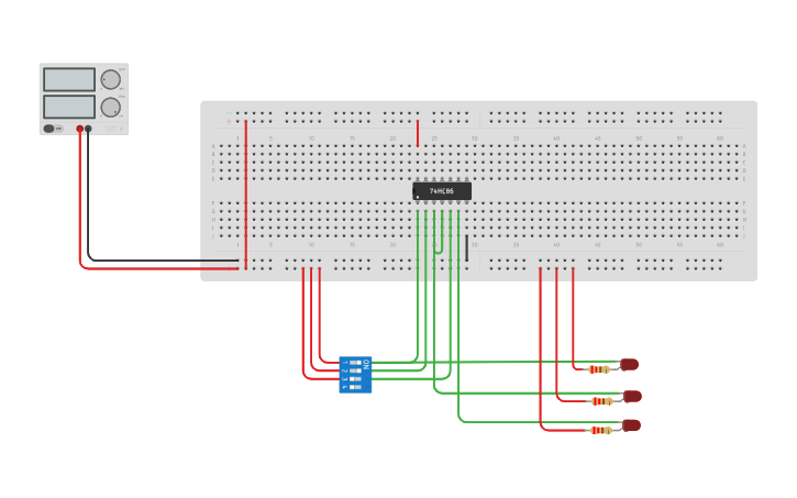 Circuit design 3 BIt Gary to Binary | Tinkercad