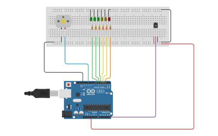 Circuit design Motore CC con sensore di temperatura(Vincenzo La Mendola) - Tinkercad