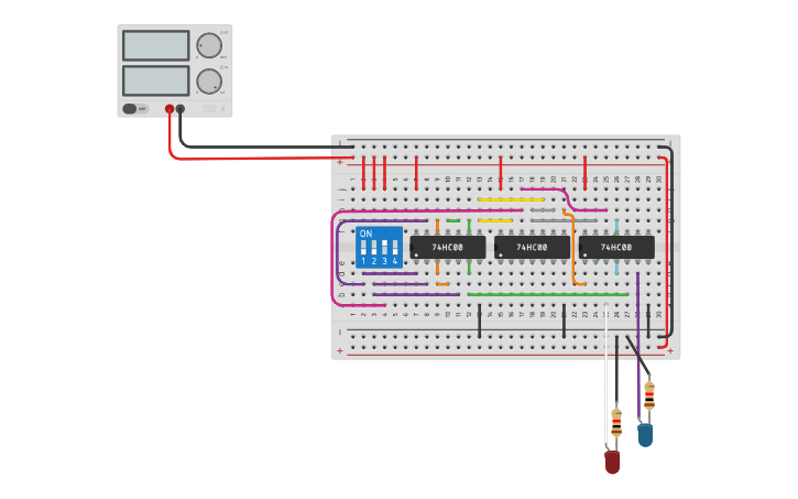 Circuit design full subtractor using nand gates | Tinkercad
