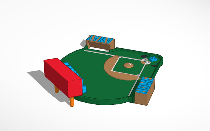 3D design baseball field - Tinkercad