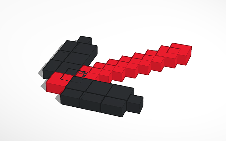 3D design minecraft pickaxe - Tinkercad