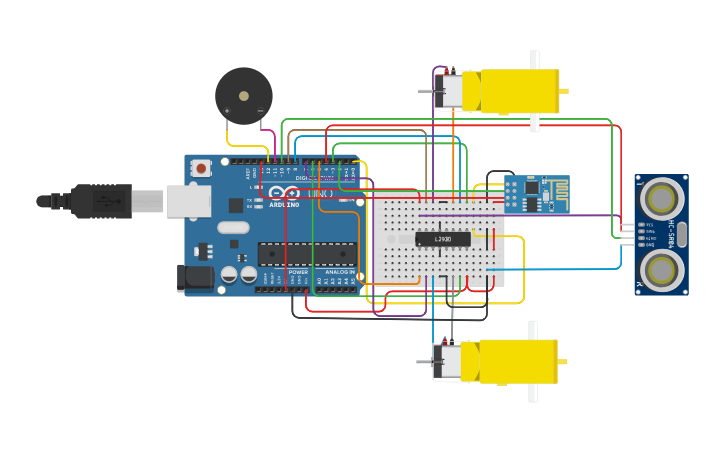 Circuit design Car_Reverse_Sensor - Tinkercad