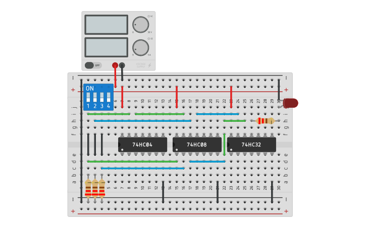 Circuit design Circuito con puertas lógicas - Tinkercad
