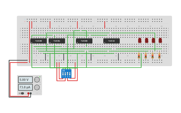 Circuit design Grey Code - Tinkercad
