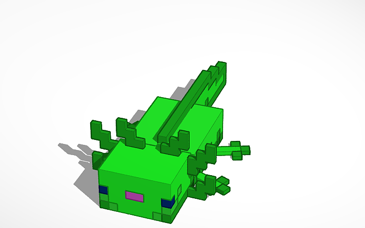 3D design Emerald Axolotl minecraft - Tinkercad