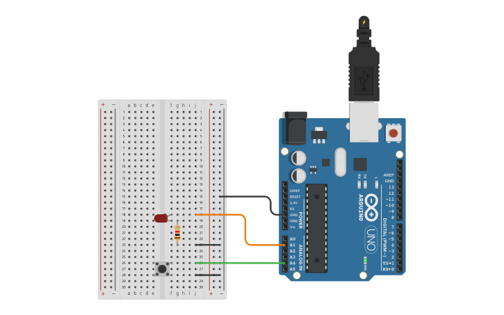 Circuit Design Registradores Led E Botão De Pressão Parte 2 Tinkercad