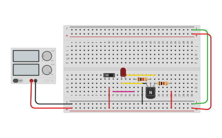 Circuit design TTL NOT GATE - Tinkercad