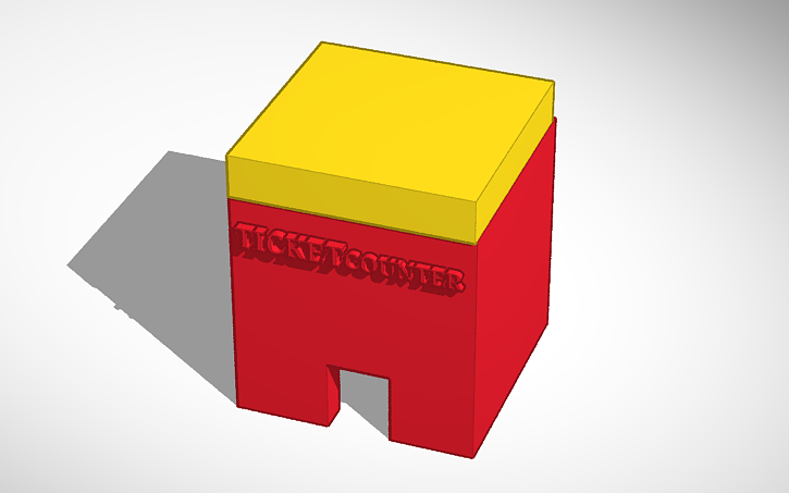 3D design ticket counter - Tinkercad
