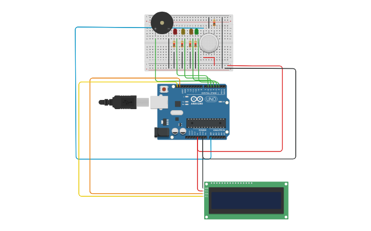 Circuit design Program 6: Air Quality Gas Sensor (MQ135) - Tinkercad