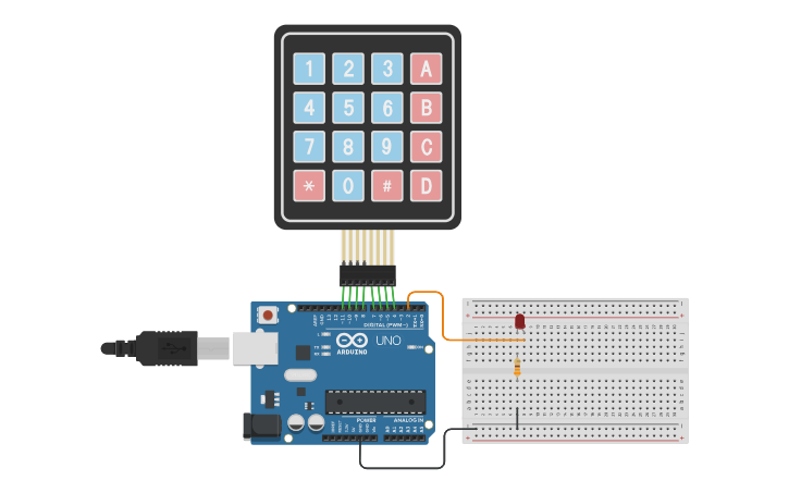 Circuit design Keypad - Tinkercad