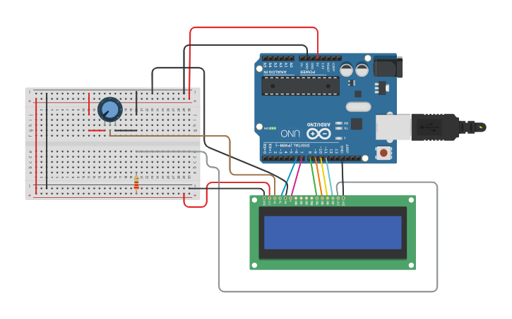 Circuit design display LCD | Tinkercad