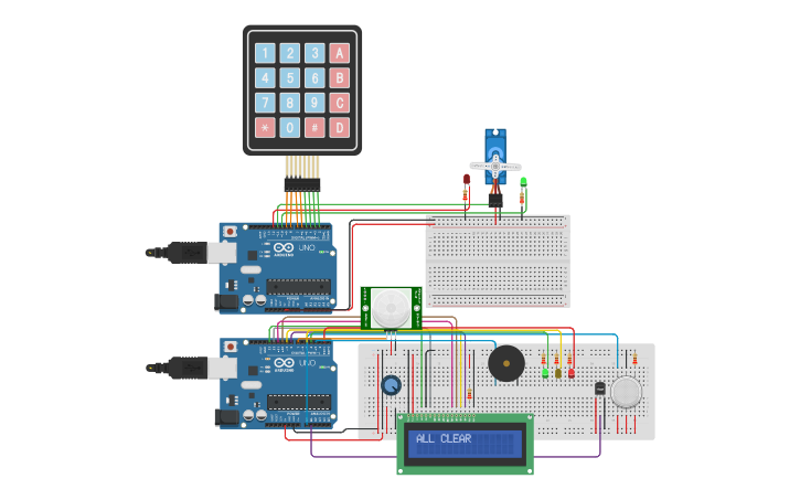 Circuit design Home Security System - Tinkercad