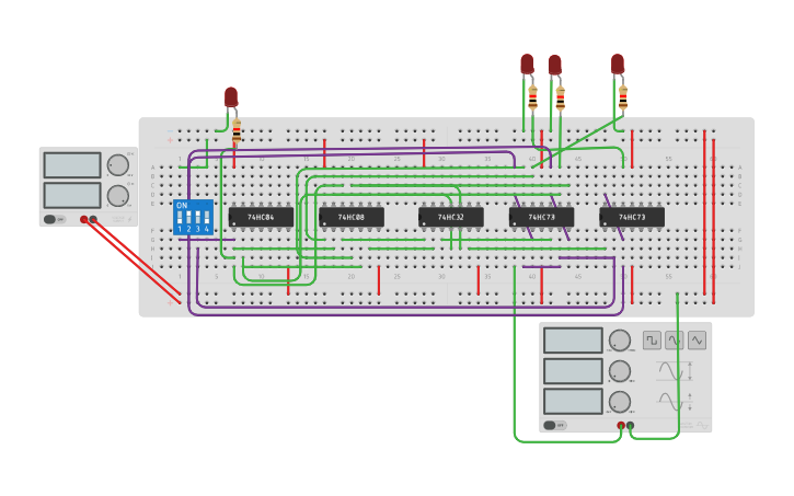 Circuit design ASYNC COUNTER - Tinkercad