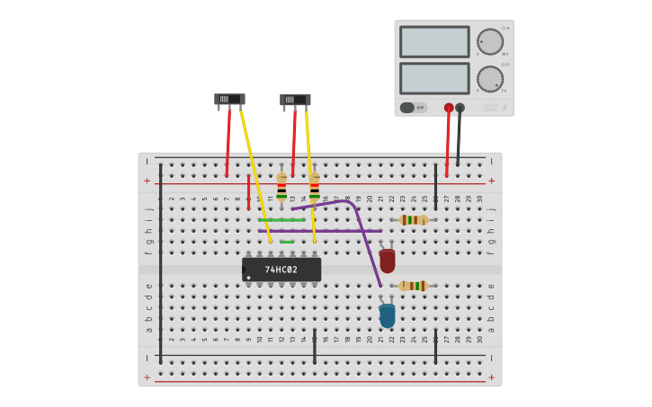 Circuit design FLIP FLOP RS - Tinkercad