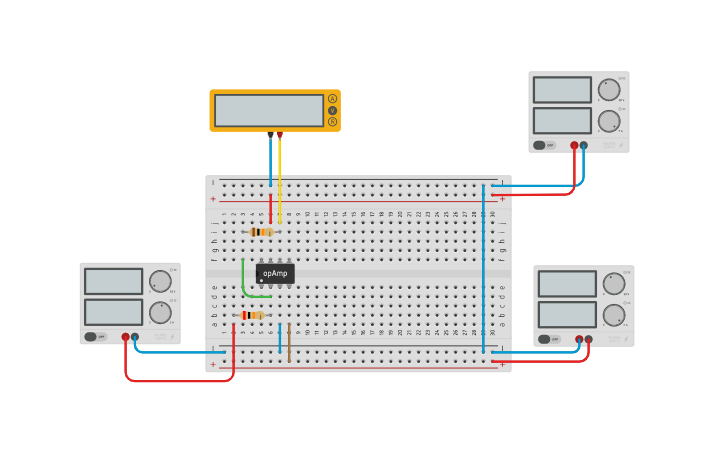 Circuit design Lab 5a (Inverting Amplifier) | Tinkercad Circuit design Lab 5a (Inverting Amplifier) | Tinkercad