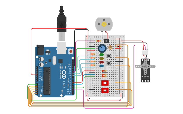 Circuit design Proyecto Arduino Sebastian Mayen Davila 21215 - Tinkercad