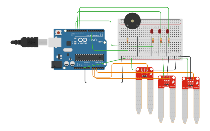 Circuit Design Water Sensor Tinkercad