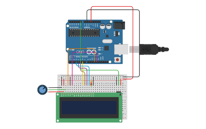 Circuit design 7-1溫度LCD | Tinkercad