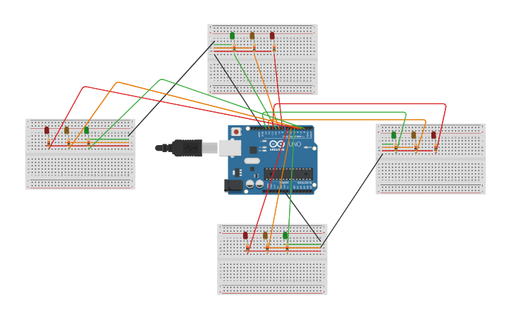 Circuit design traffic controller system for 4 way intersection with 12 ...