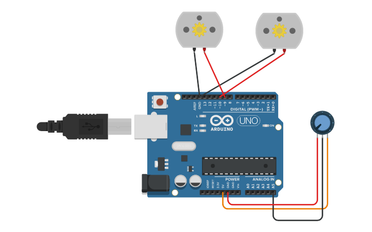 Circuit design DC motor - Tinkercad