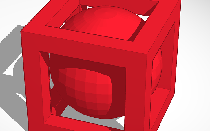 3D design Ball in cube - Tinkercad