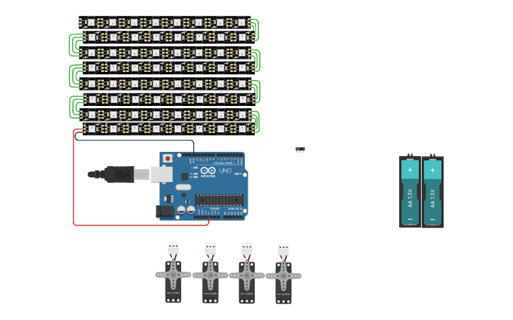 Circuit design Copy of NeoPixel Strip - Tinkercad