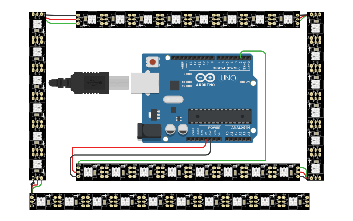 Circuit design DÂY ĐÈN LED CÓ KẾT HỢP MÀU RGB - Tinkercad