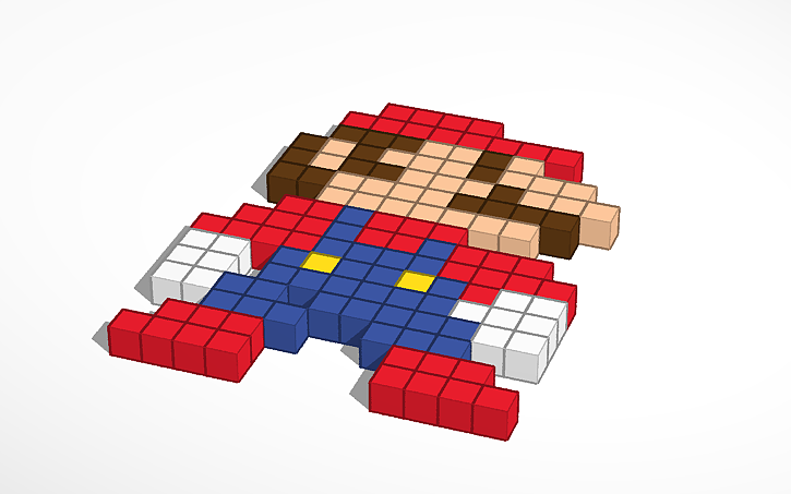 3D design 2D Mario - Tinkercad