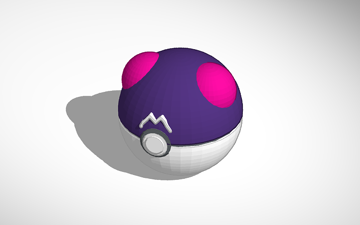3D design pokemon ball 大師球 - Tinkercad