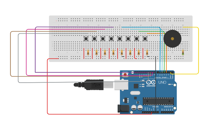 Circuit Design Piano Tinkercad