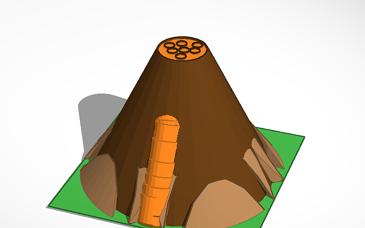 3D design volcano with smaller volcanos in it | Tinkercad