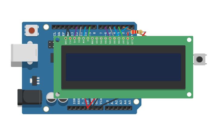 Circuit design ARDUINO LCD JOGO - Tinkercad