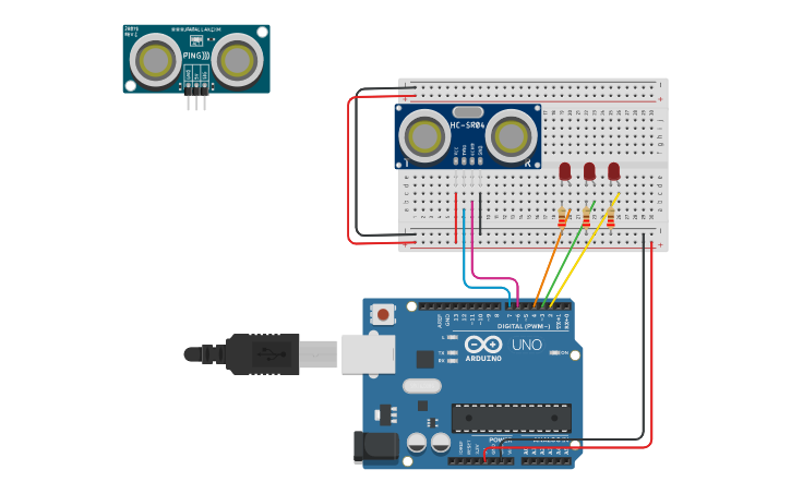 Circuit Design Sensor De Proximidad Tinkercad