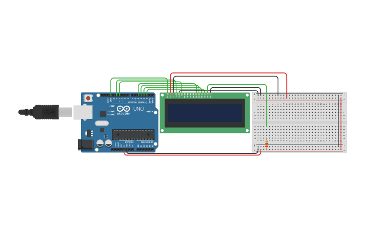 Circuit design 6. LCD - Tinkercad