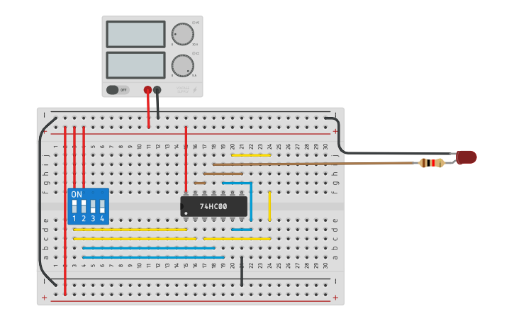 Circuit design EXP-2-NOR using NAND | Tinkercad