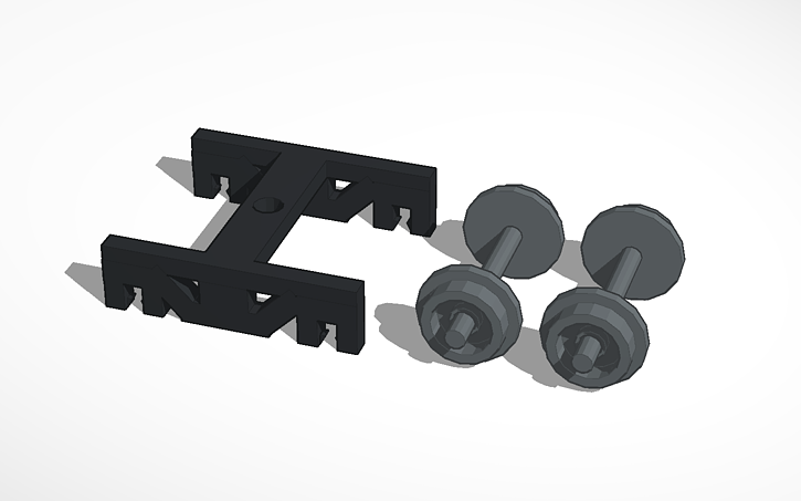 3D design Locomotive Truck and Wheels - Tinkercad