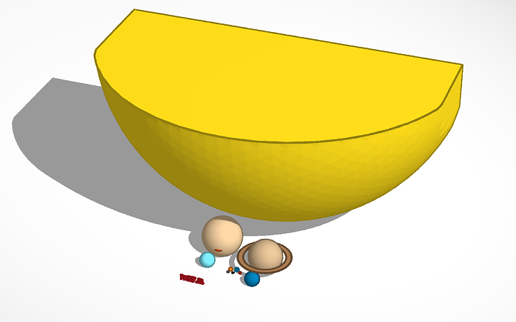 3D design Solar System TO SCALE (Sun Included) - Tinkercad