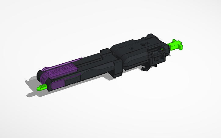 3D design Beyblade x samurai saber launcher - Tinkercad