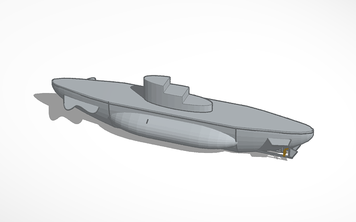 3D design simple submarine | Tinkercad