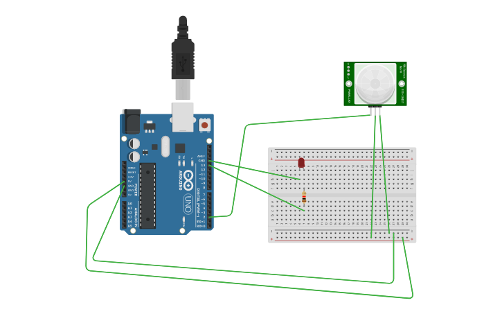 Circuit design Le Dang Hanh - cam bien chuyen dong | Tinkercad