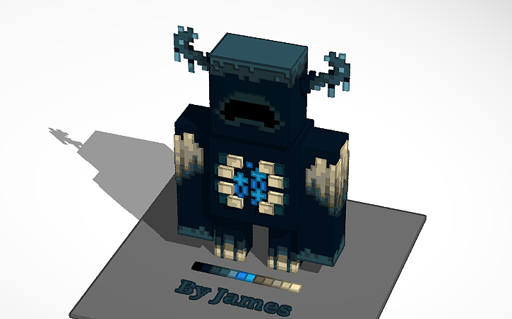 3D design Cartoon Minecraft Warden - Tinkercad