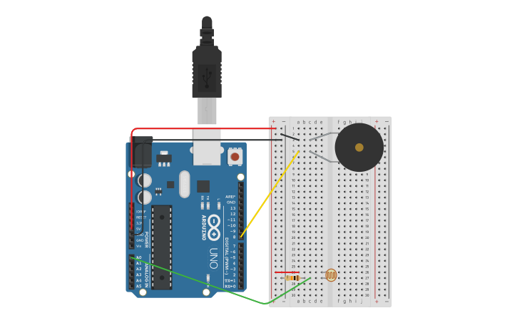 Circuit design Light Theremin - Tinkercad