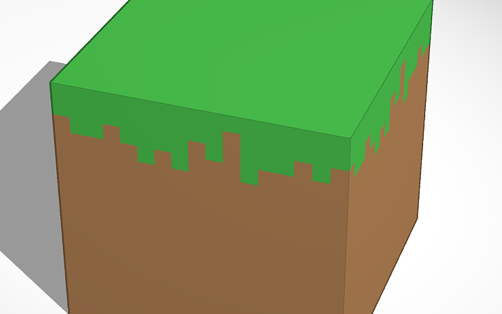 3d Design Minecraft Grass Block Tinkercad