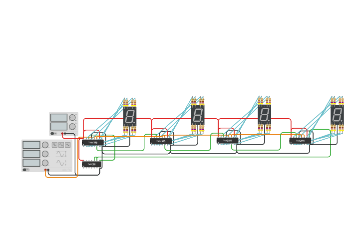 Circuit design 32 bit Shift register example | Tinkercad
