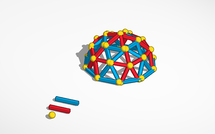 3D design V2 geodesic dome - Tinkercad