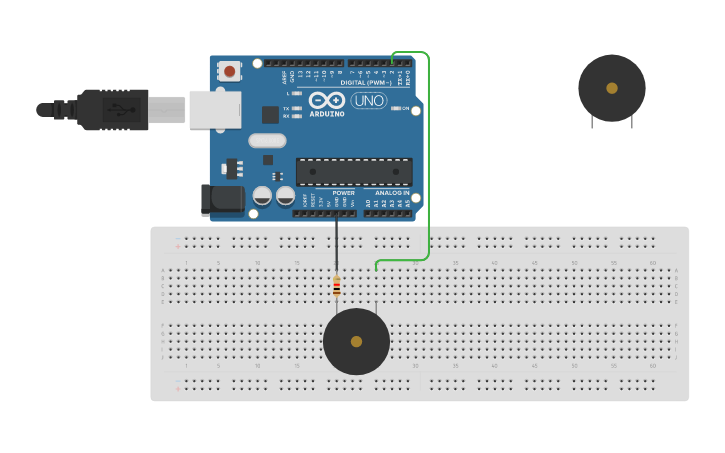 Circuit design Buzzer - Tinkercad