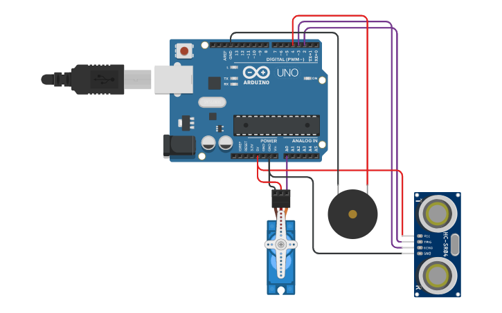 Circuit design Automatic Handwash Dispenser - Tinkercad