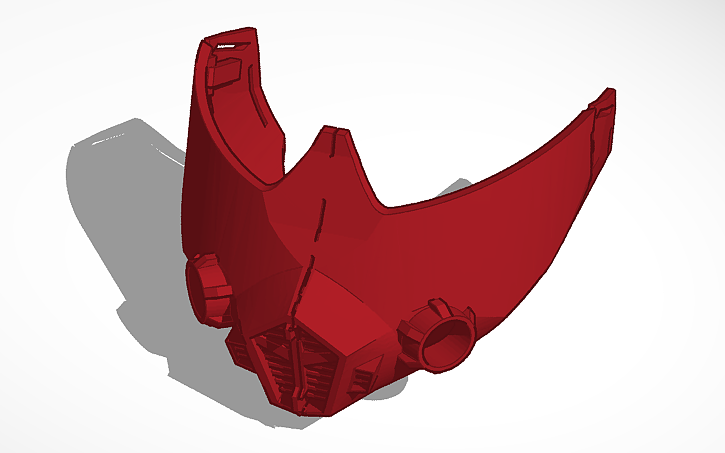 3D design red hood Gas Mask - Tinkercad