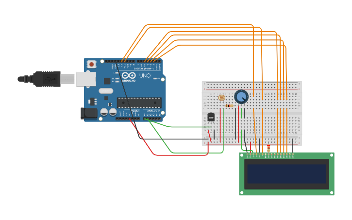 Circuit design Copy of Copy of Weather Monitoring System 2.0 - Tinkercad